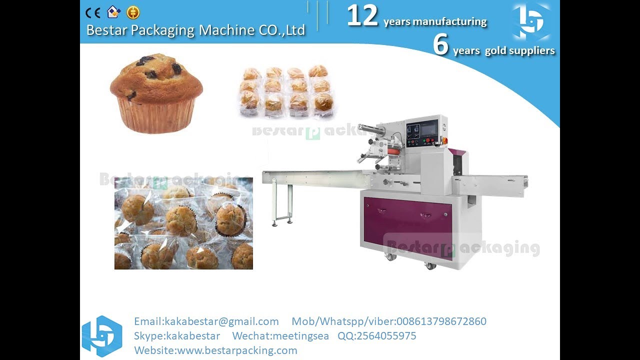 High quality muffin automatic pillow packing machine - YouTube