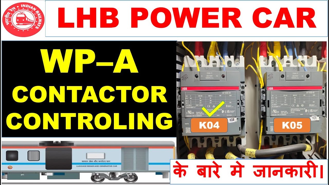 How to operate K04 (WP-A) contactor in LHB Power car Coaches.#lhb # ...
