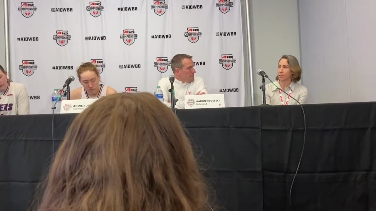 Richmond women's basketball coach Aaron Roussell, players Maggie Doogan ...