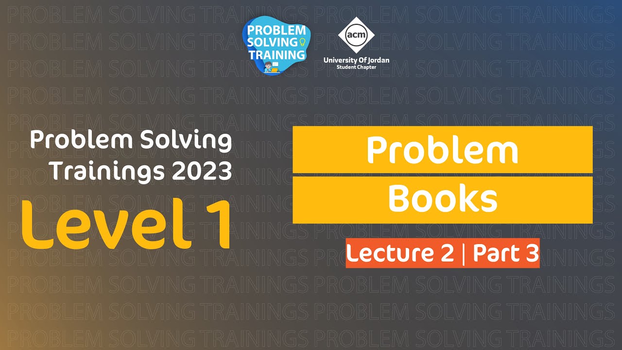 Problem Solving Trainings 2023 | Level 1 | 08 Books Problem - YouTube