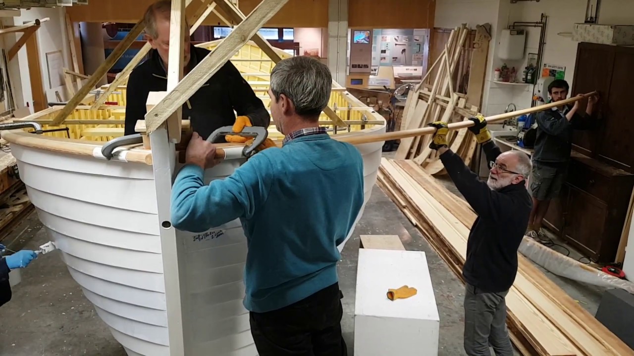 Lifeboat 13 in-house build - steaming on the lifeboat's rubbing strakes ...