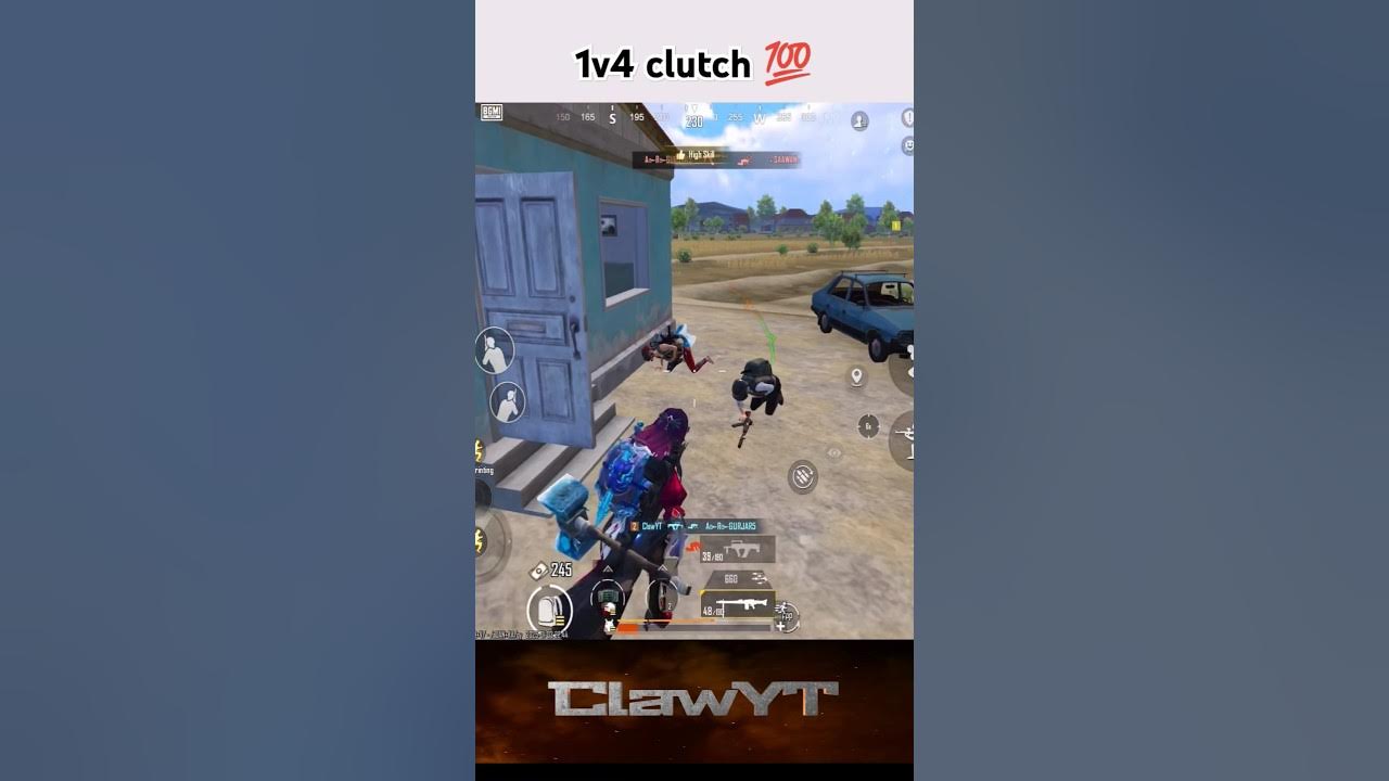 Unstoppable 1v4 Clutch In Action By Claw Playzz! #gaming #pubgm - YouTube