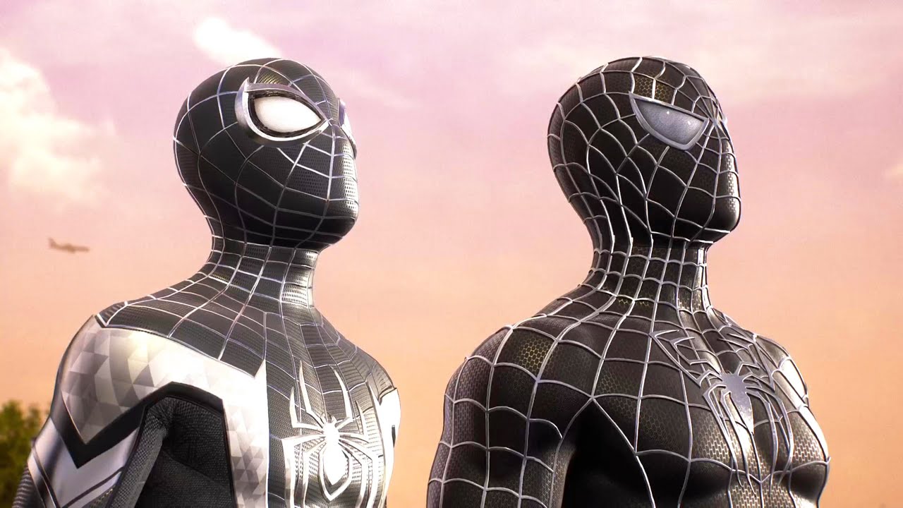Peter and Miles Vs Sandman with Raimi Black Suit and Uptown Pride Suit ...