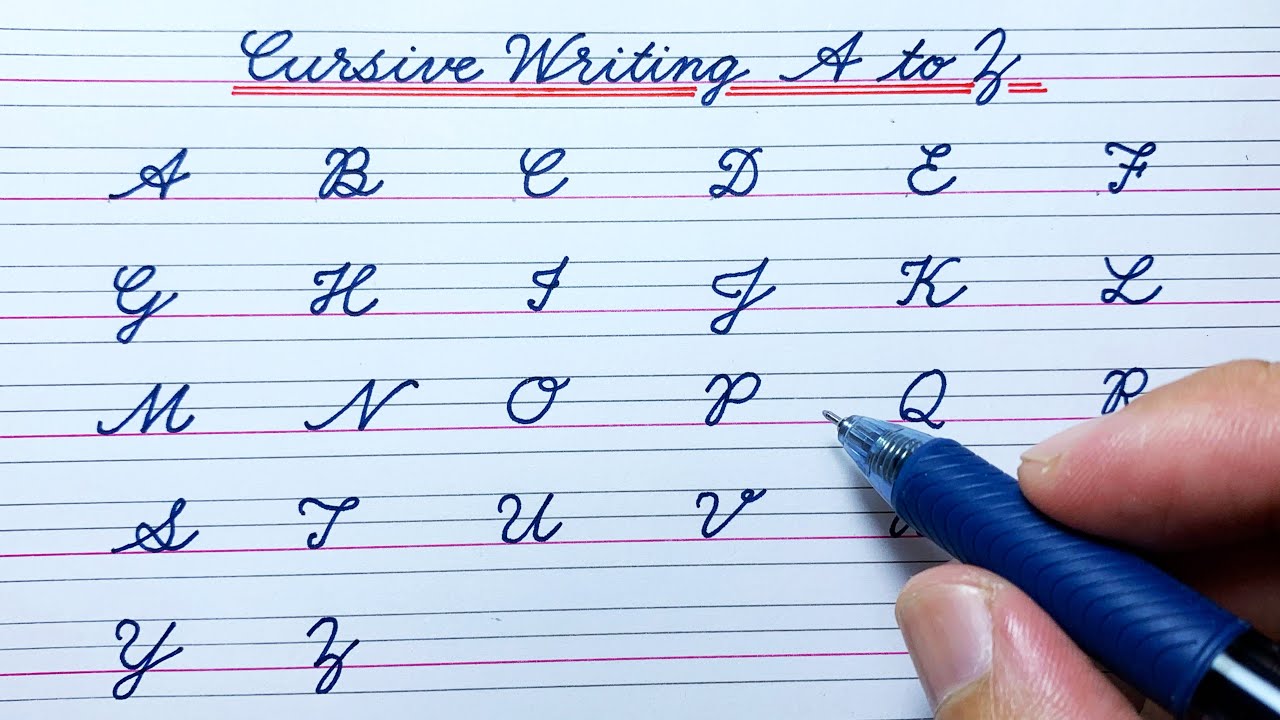 How to write English capital letters | Cursive writing A to Z | Cursive ...