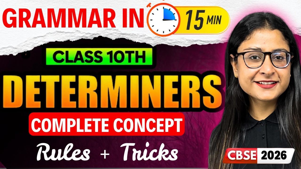🔥 Class 10 English Grammar😎 Determiners in 15 Min | Types + Rules ...
