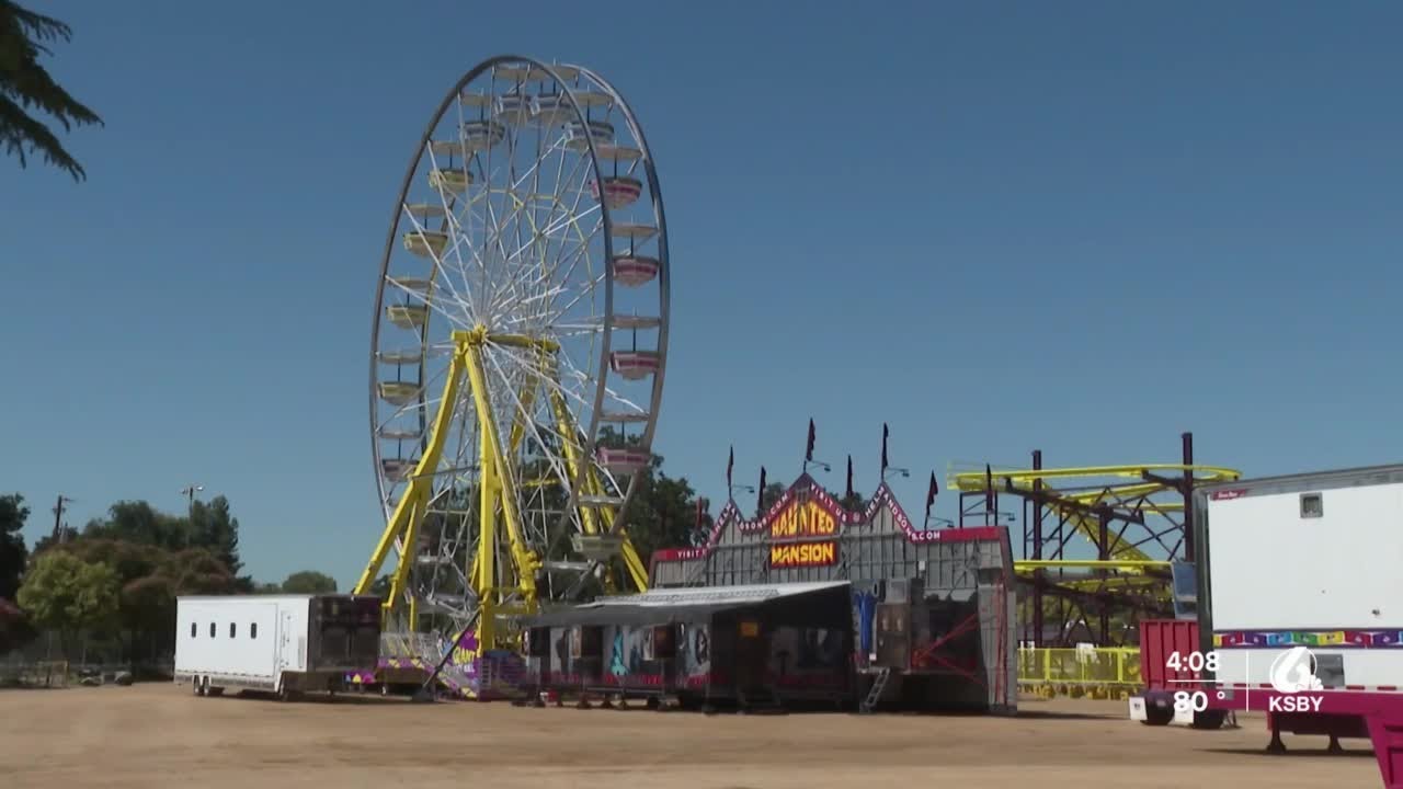 Carnival setup underway for the 2023 California Mid-State Fair - YouTube