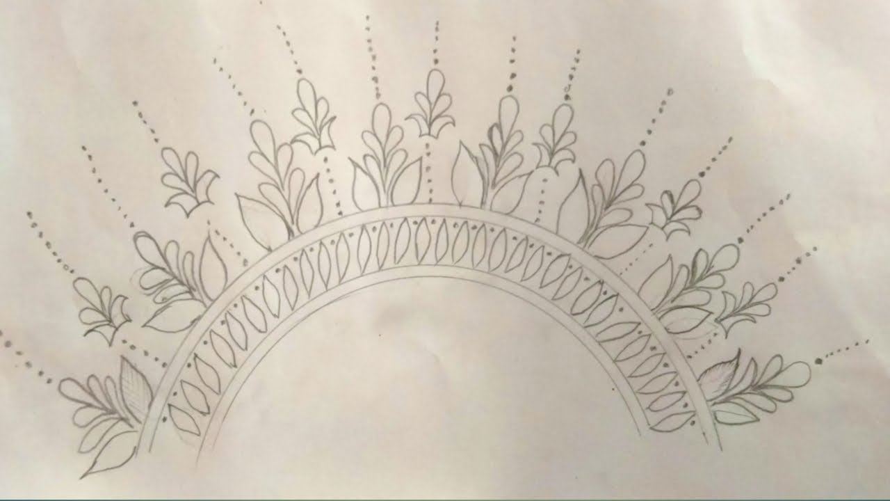 Neck design drawing for hand embroidery | How to draw an easy neckline ...