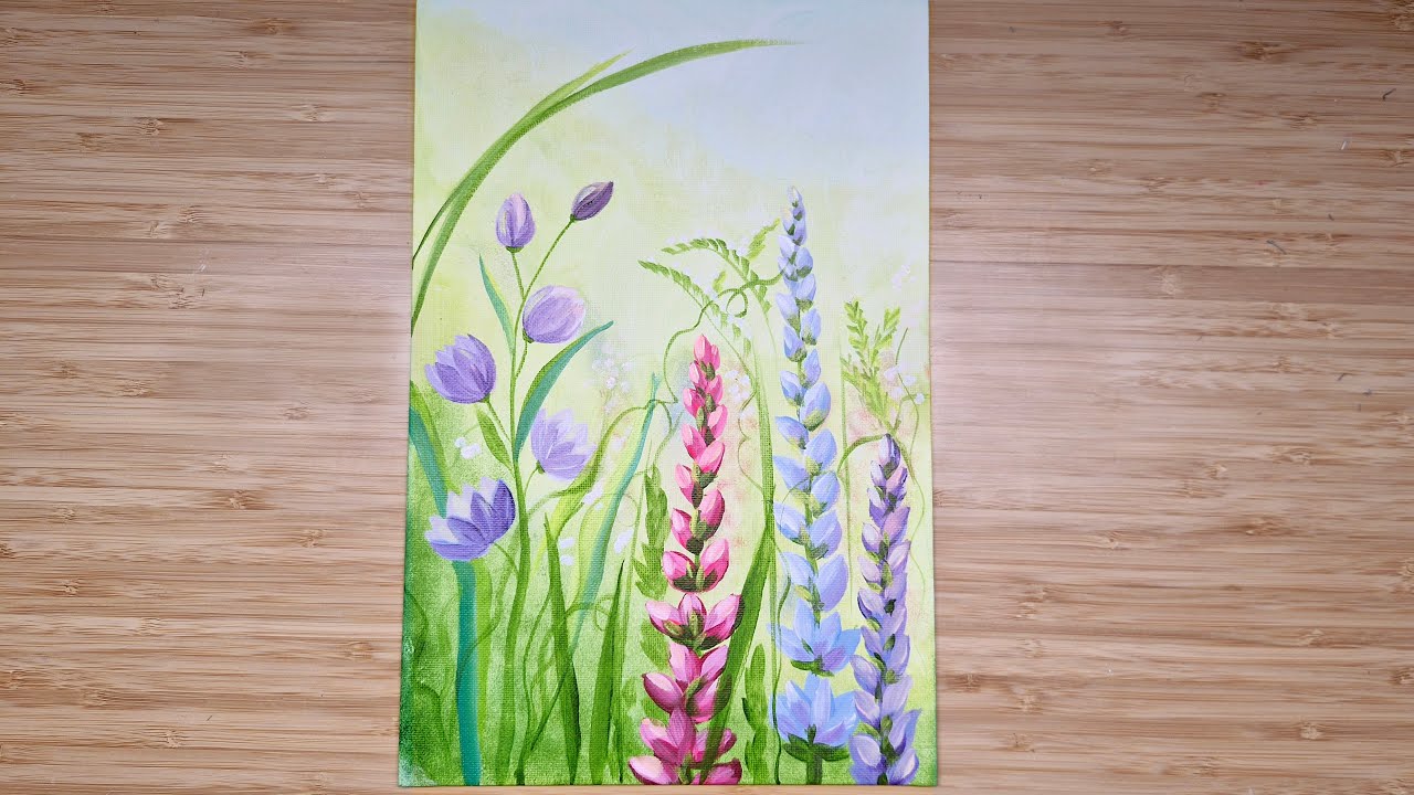 How to Paint Meadow Flowers /Easy Acrylic Painting/ - YouTube