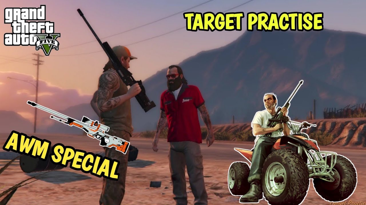 TARGET PRACTISE WITH AWM IN GTA 5 | GTA 5 GAMEPLAY - YouTube