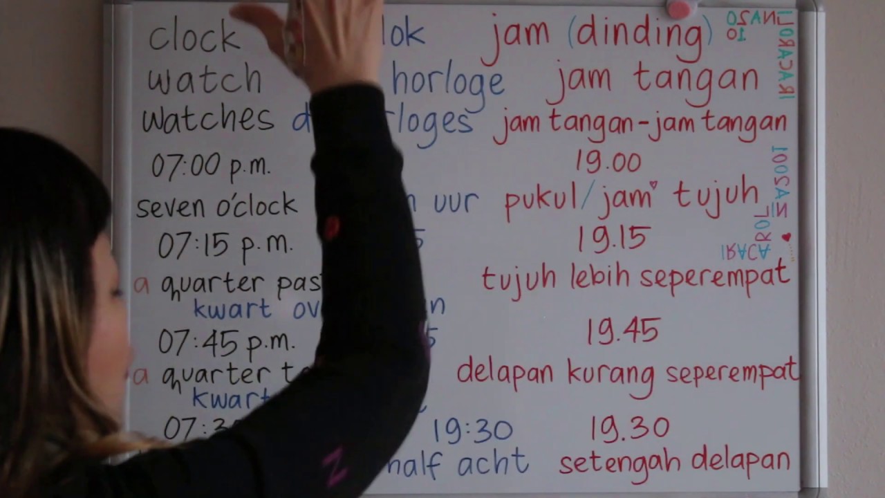 LEARN INDONESIAN LANGUAGE #5 CLOCK / TIME - YouTube
