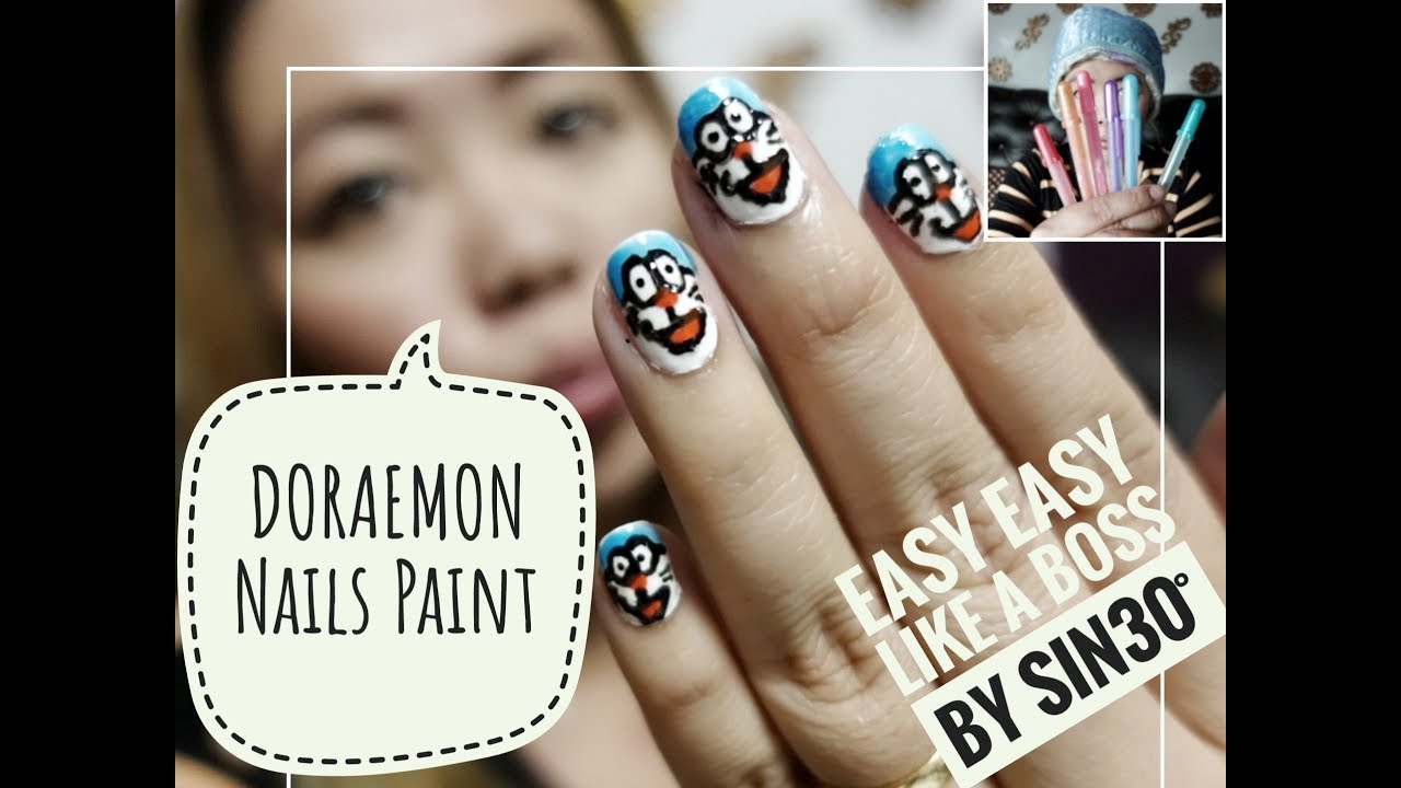 DORAEMON Nails Paint by Glaze Pen : เพนท์เล็บลายโดราเอมอน ง๊ายง่าย ...