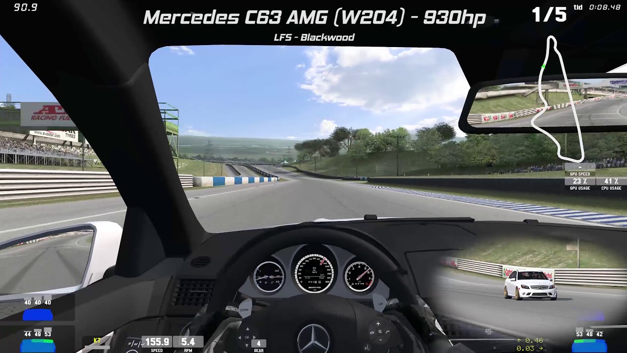 LFS Mercedes C63 AMG 930hp Drift @Blackwood - YouTube