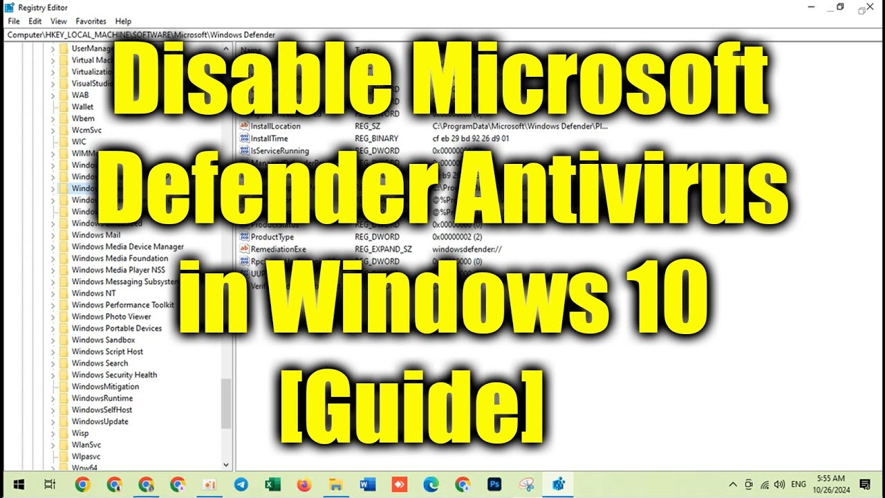 How to Disable Microsoft Defender Antivirus in Windows 10 [Guide] 2024 ...