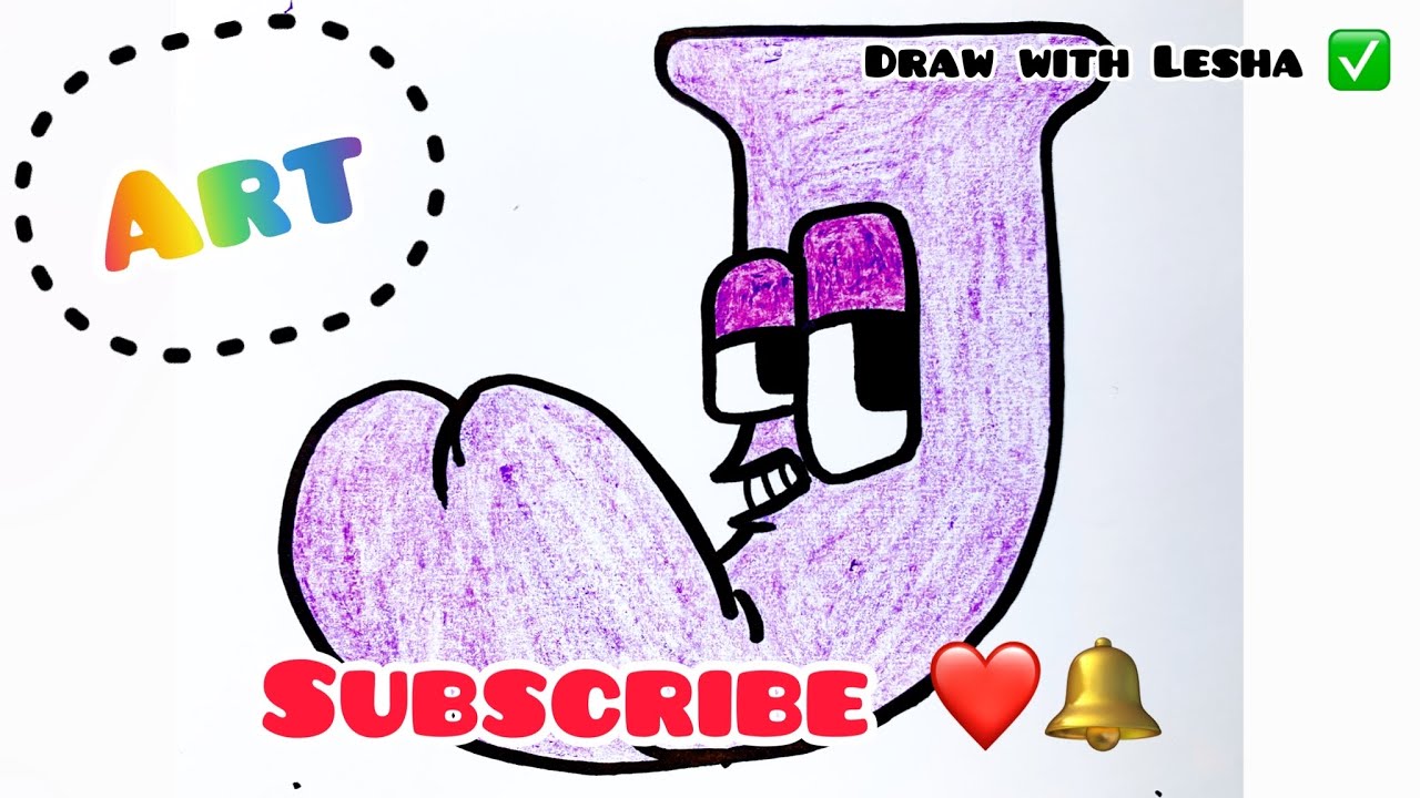 Draw the Alphabet Lore with Lesha (J) | Draw step by step | Drawing ...
