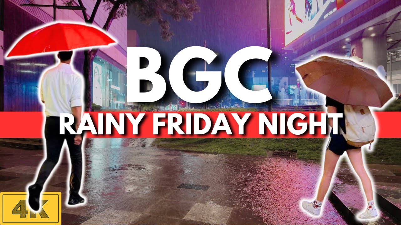 BGC Stormy Friday Night Walk Tour | Bonifacio Global City 4K Walk - YouTube