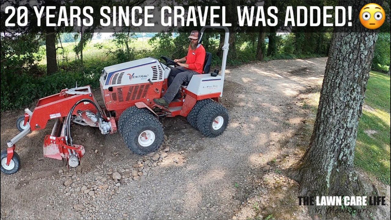 Long Driveway Restoration with Ventrac KG540 Power Rake - Smoothing ...