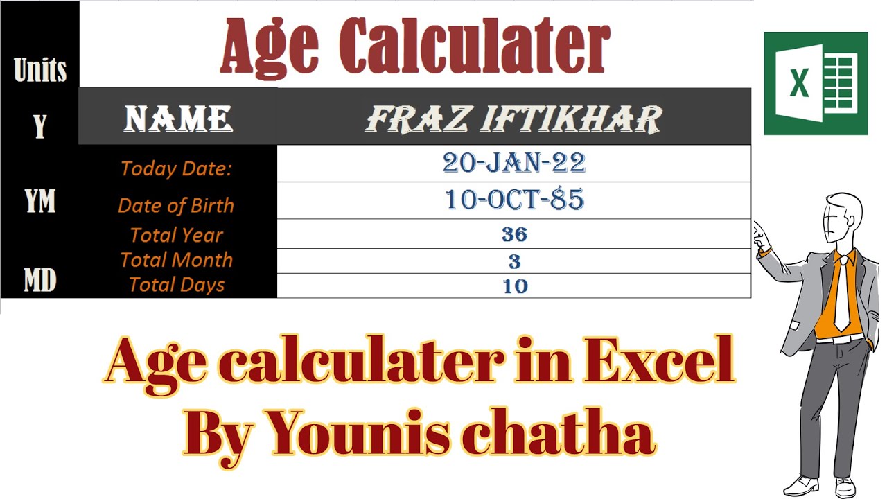 How To Make Age Calculater In Excel Urdu Younis Chatha YouTube How To Make Age Calculater In Excel Urdu Younis Chatha YouTube