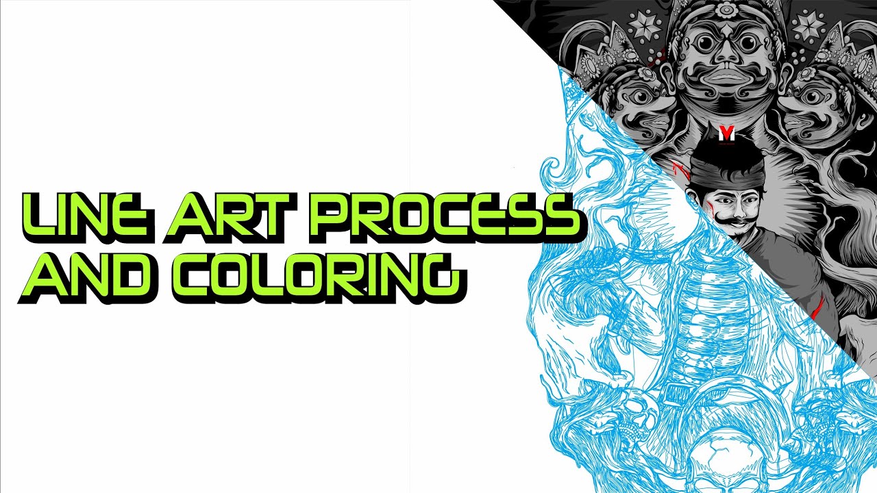 LINE ART PROCESS AND COLORING | VECTOR ART SAKERA - YouTube