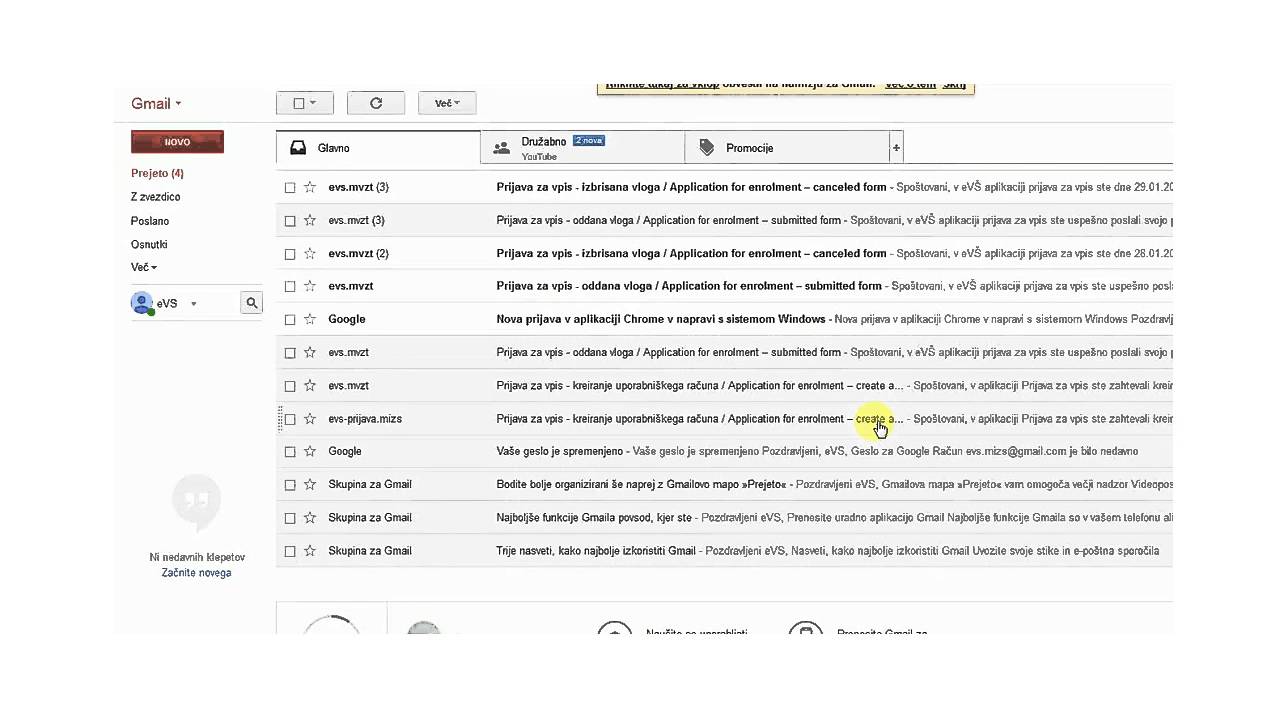 Registracija in prva prijava - YouTube