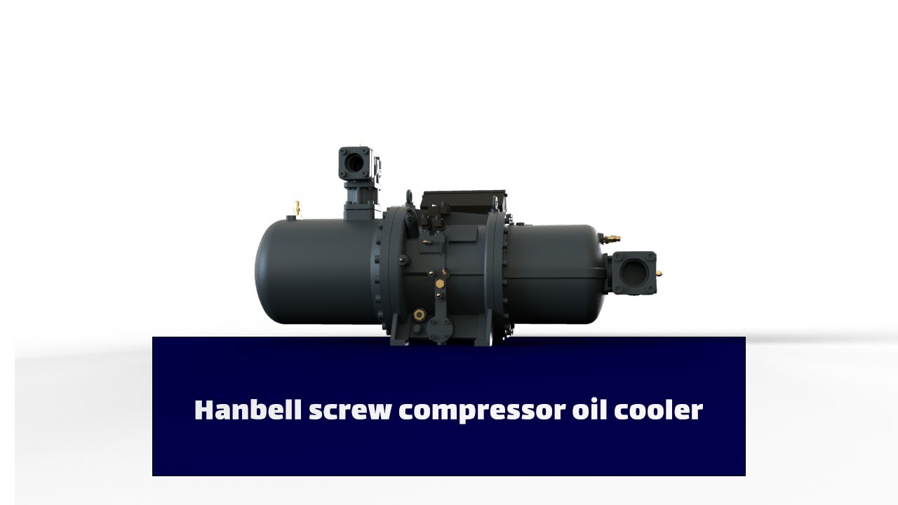 Hanbell screw compressor oil cooler - YouTube