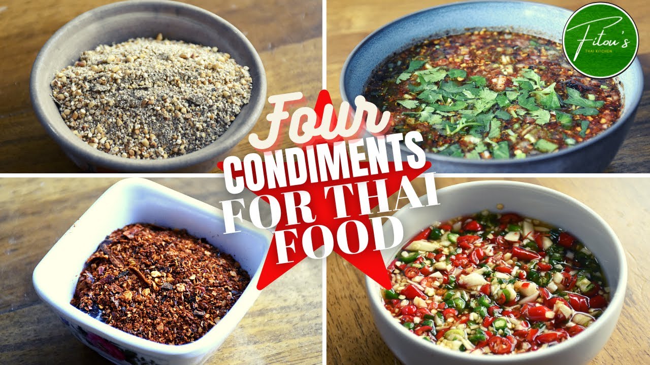 FOUR Condiments for THAI Food | Khao Khua, Prig Nam Pla, Prig Bon & Nam ...