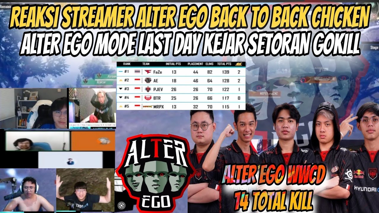 REAKSI STREAMER ALTER EGO BACK TO BACK CHICKEN ALTER EGO MODE LAST DAY ...