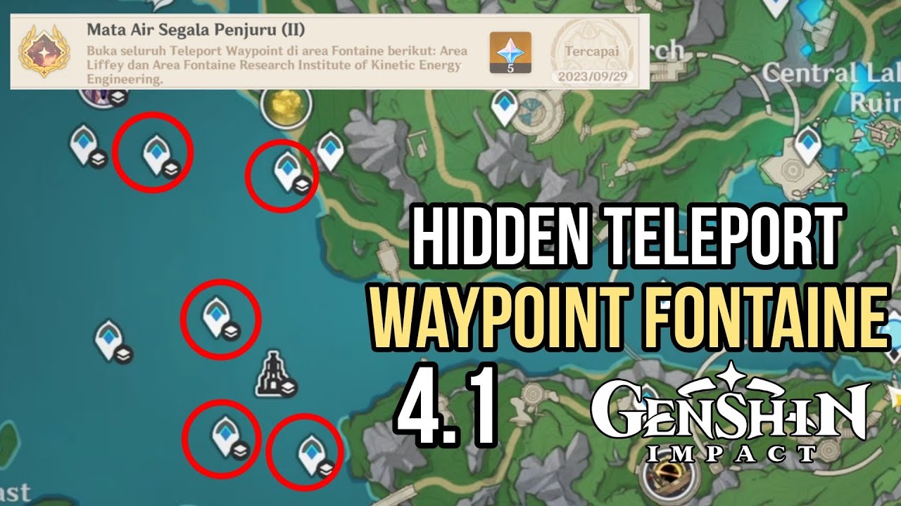 Rute 5 Hidden Teleport Waypoint Fontaine 4.1 - Genshin Impact - YouTube