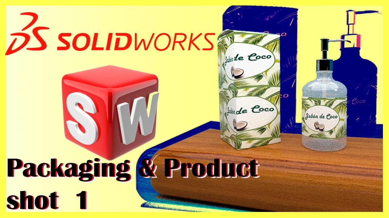 CURSO básico de SolidWORKS (clase 26) Diseño de EMPAQUES & Product shot ...