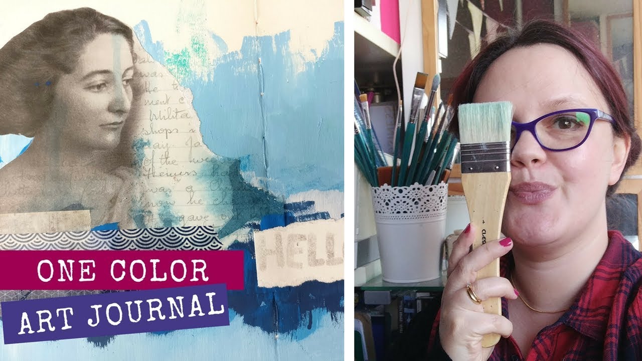 Easy Art Journal Ideas | One Color Journal Page - YouTube
