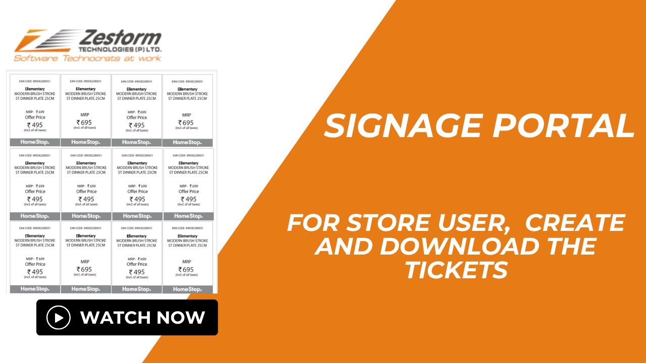 Store User - Create and download ticket (signage) - YouTube