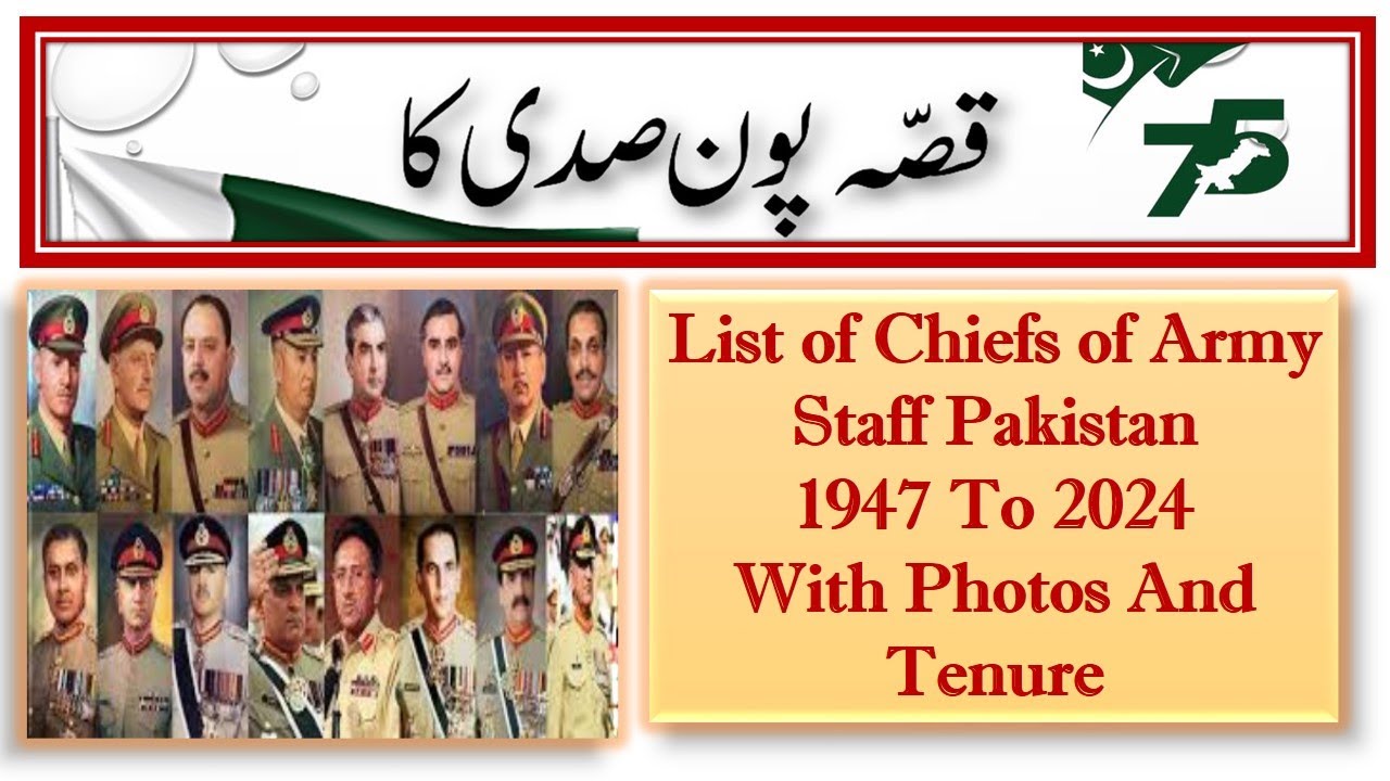 List of Pakistan Chief of Army Staff (1947-2024)|all about pakistan ...