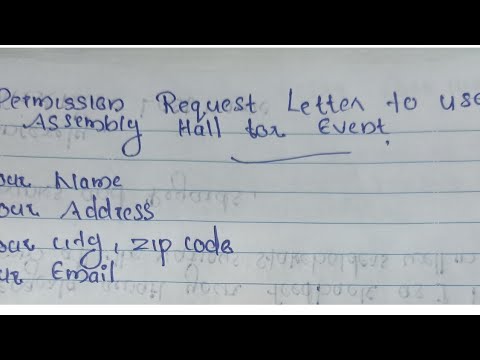 Permission request letter to use assembly hall for event - YouTube