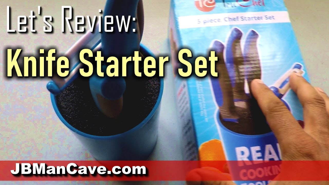 Review of Tru Chef's 5 Piece Chef Starter Kit Knives Peeler Safety ...