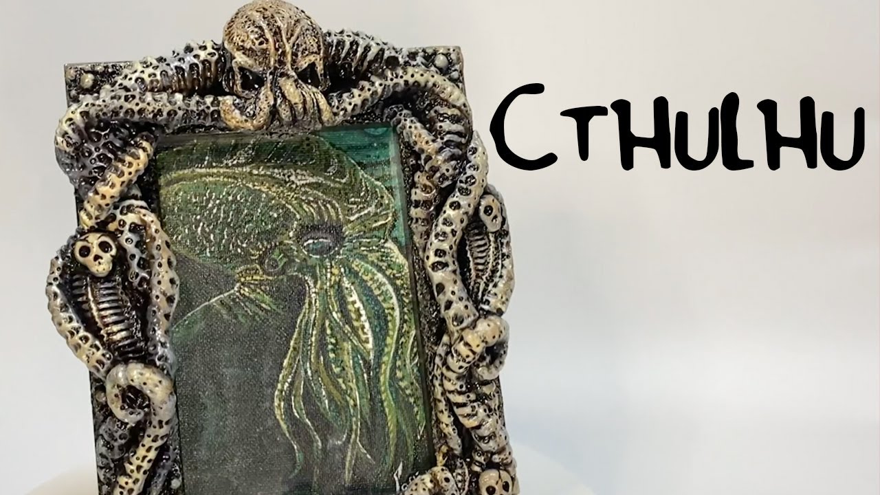 🐙 DIY polyclay Cthulhu KRAKEN Frame & Picture (making of) | using ...