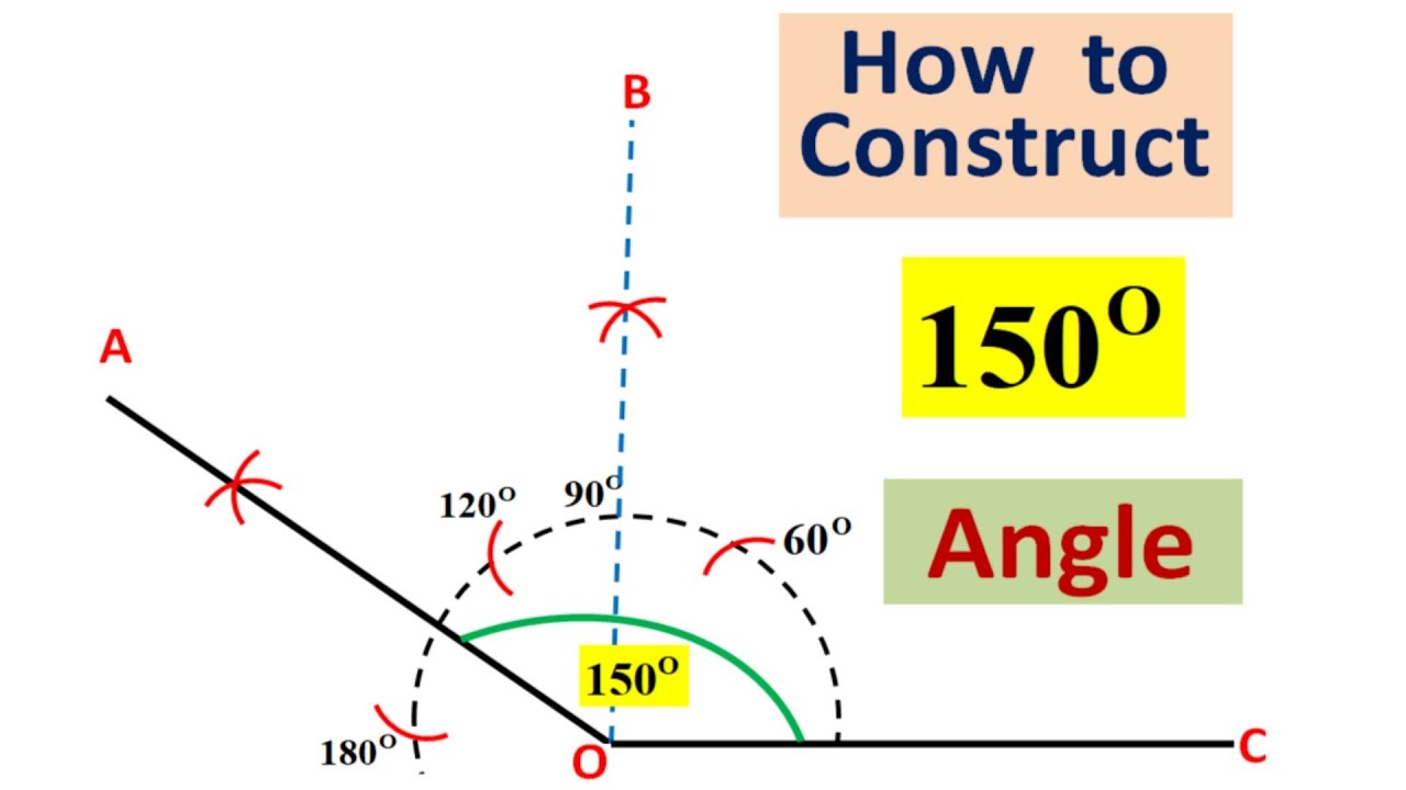 How To Draw 150 Degree Angle YouTube