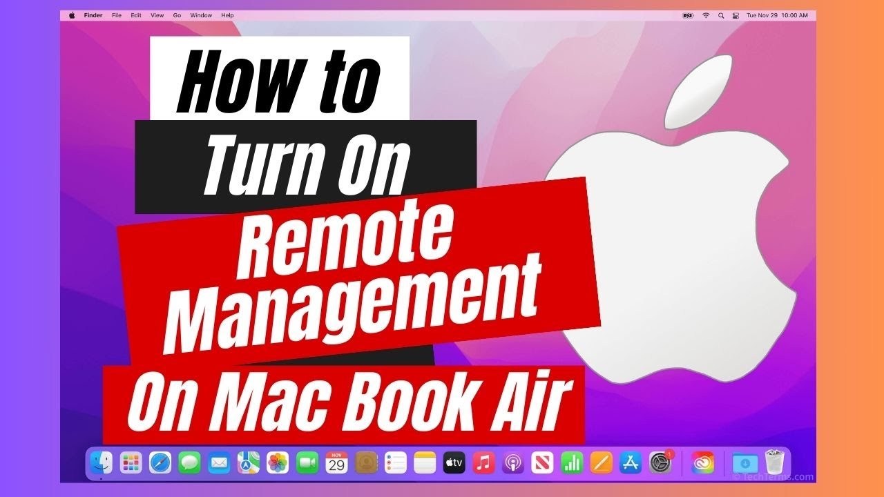 How to Turn On Remote Management On Mac Book Air - YouTube