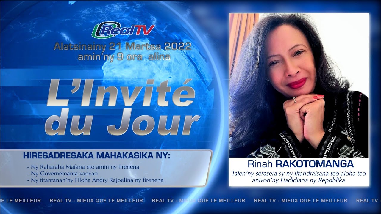 Invité du jour Rinah RAKOTOMANGA ft Gascar fenosoa sur Real tv ...