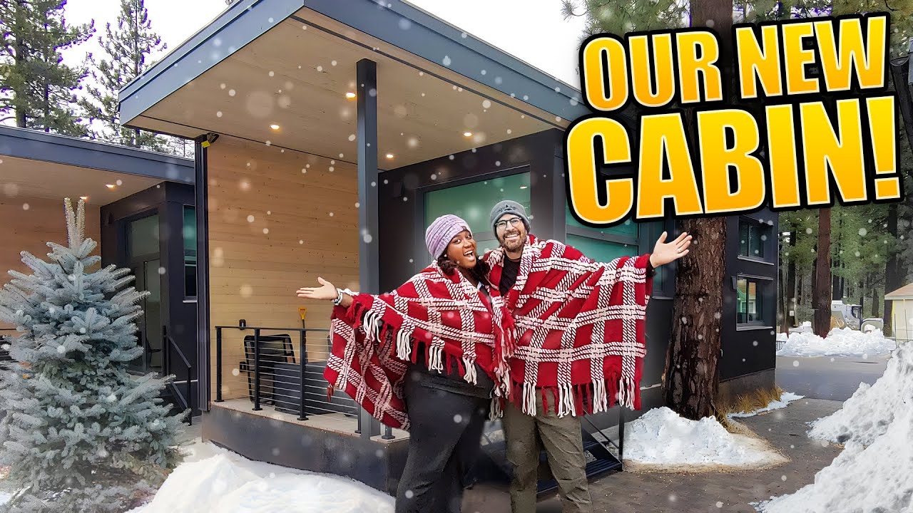 We Swapped Van Life for Tiny LUXURY Mountain Cabin in Snow (Home Tour ...