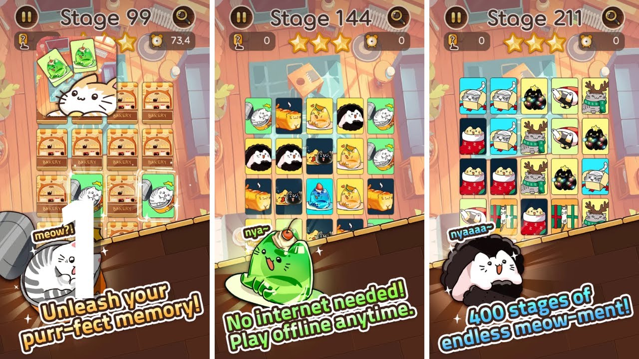 CAT MEMORY - Stage 1 ~ 40 - Gameplay Walkthrough Part 1 (Android, IOS ...