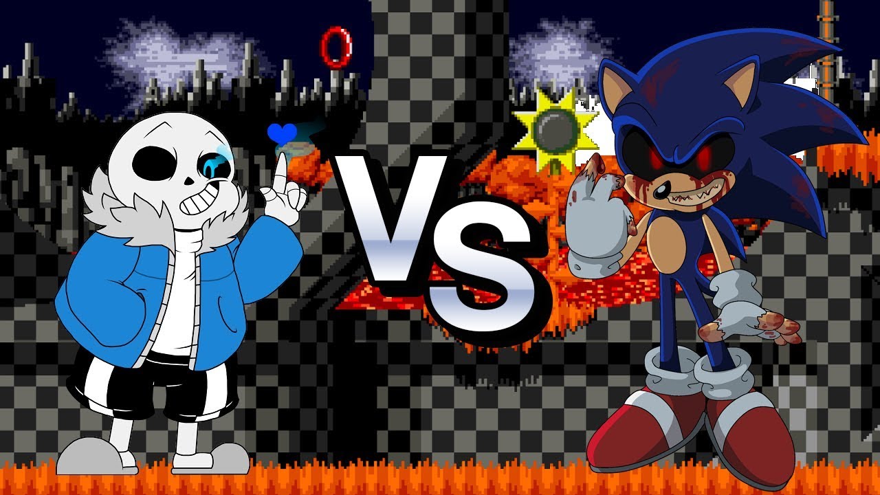 MUGEN Sans VS Sonic.EXE [ ️Undertale💙 VS 😨Creepypasta😱] - YouTube