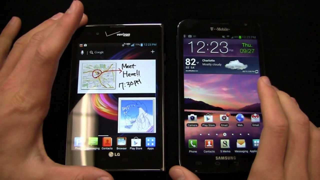 LG Intuition vs. Samsung Galaxy Note Dogfight Part 1 - YouTube