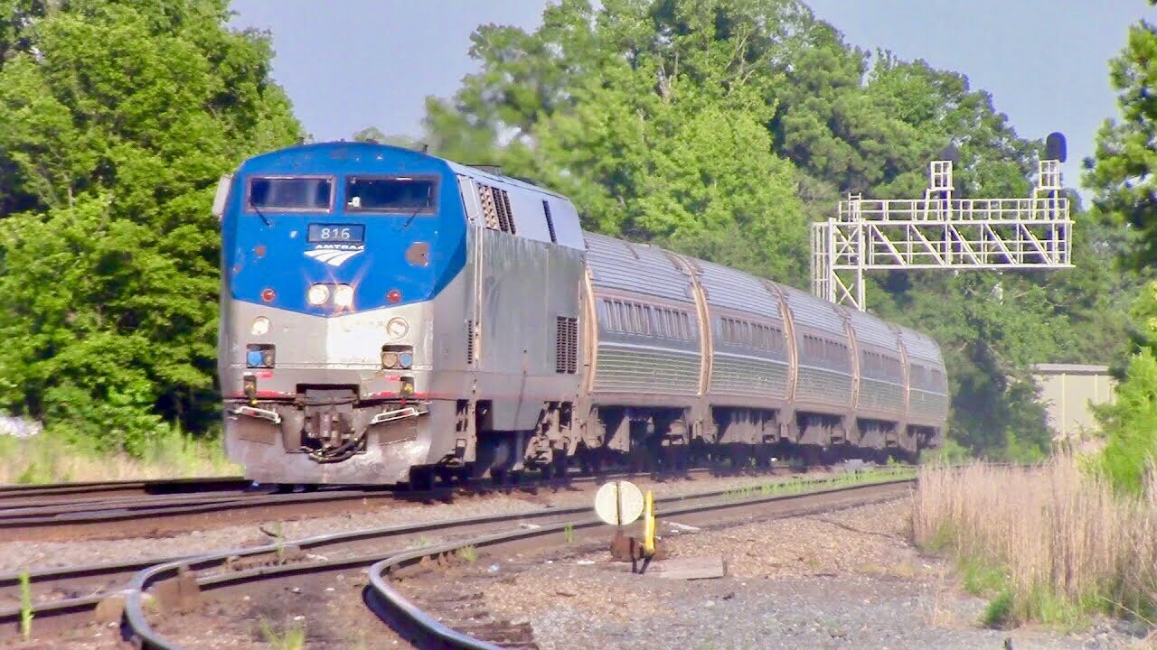 Amtrak Carolinian 79 Arriving in Durham, NC with P40DC 816 - YouTube