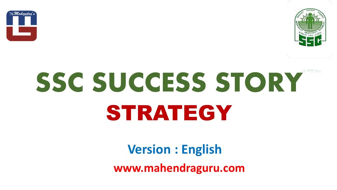 SSC SUCCESS STORY (STRATEGY) : ENGLISH VERSION - YouTube