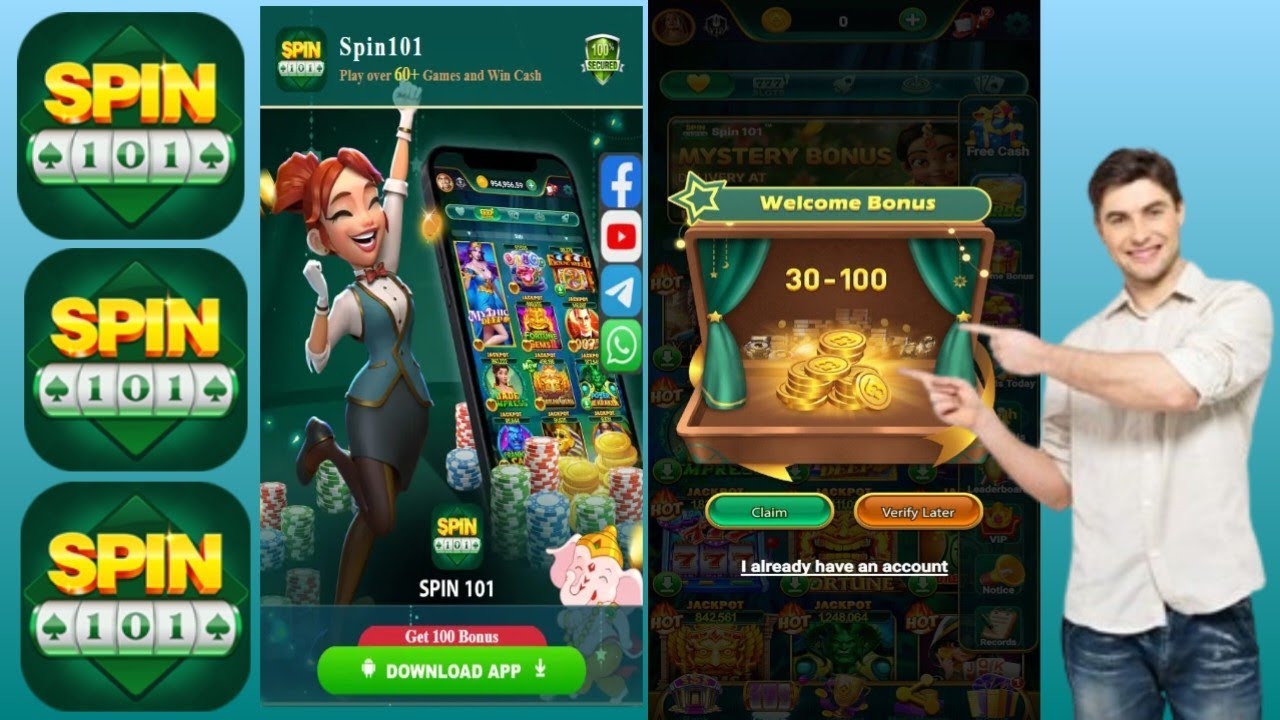 👉New Spin 101Yono 10-100🤑Bonuss।। Spin 101 yono app New Rummy app today।। - YouTube