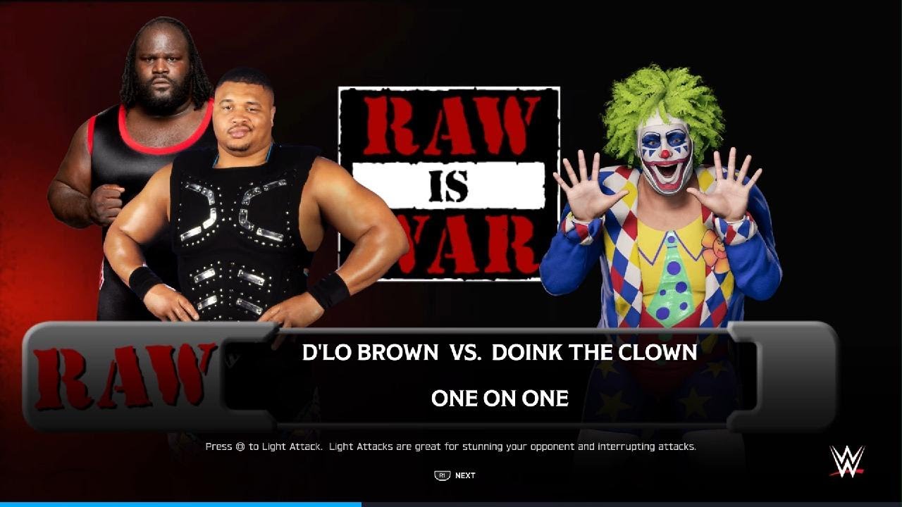 WWE 2K25 D'Lo Brown (w/ Mark Henry) vs Doink The Clown - YouTube