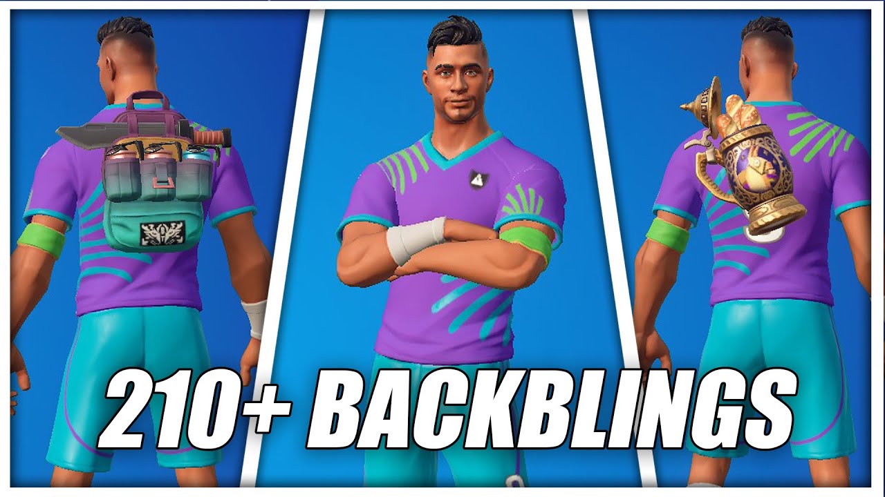Midfield Maestro skin fortnite showcase with 210+ Back Blings! - YouTube