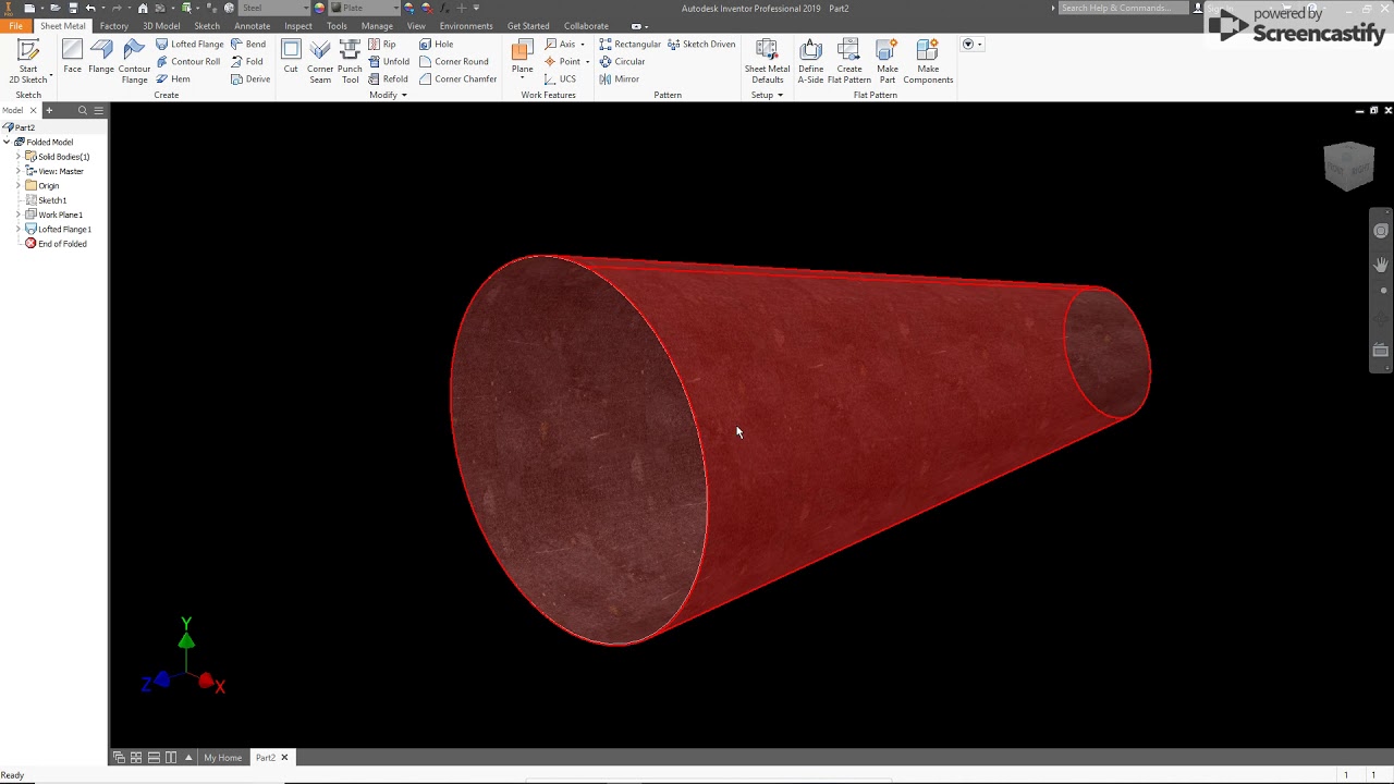 Hopper Sheet Metal / Loft Command /Hopper / Development Size / Inventor ...