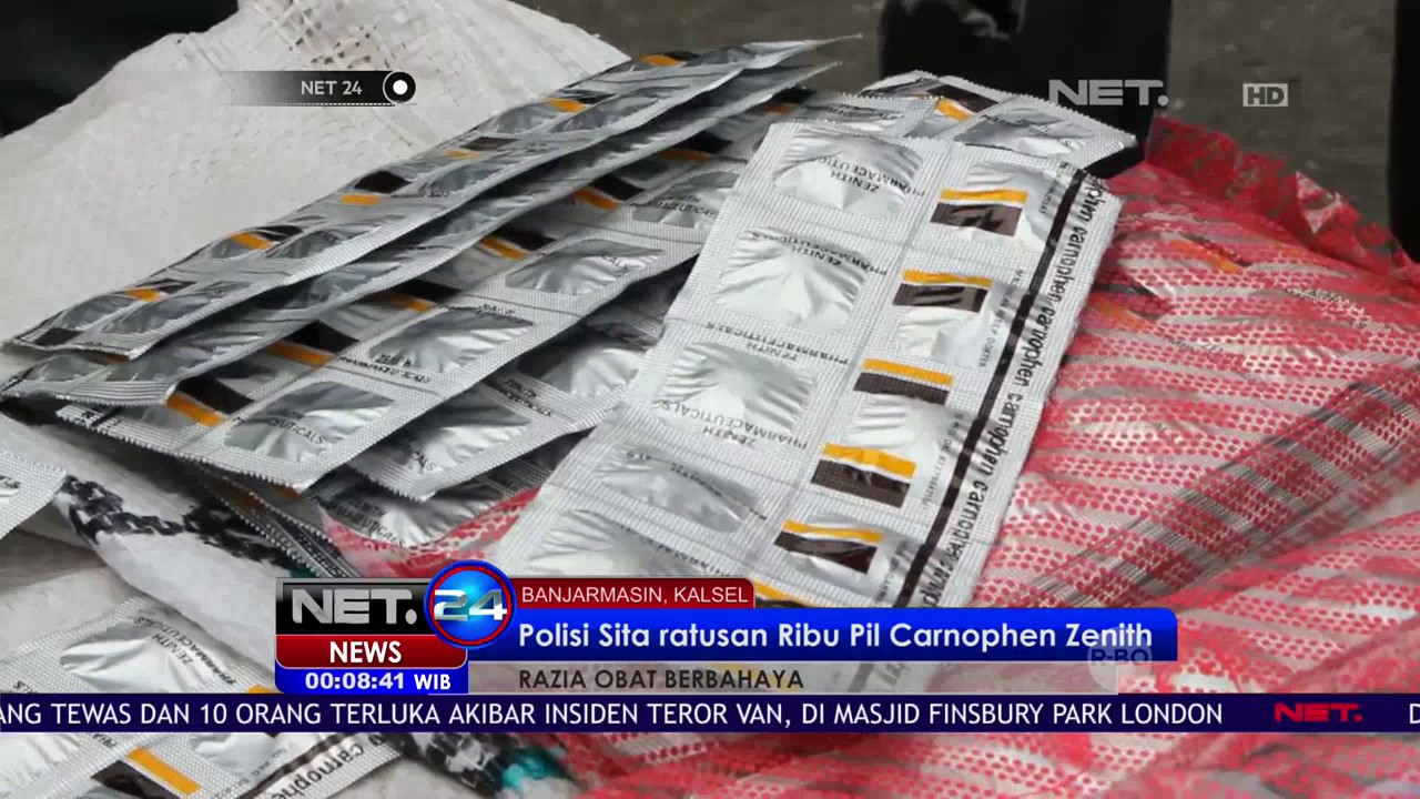 Polisi Sita Ratusan Ribu Pil Carnophen Zenith - NET24 - YouTube