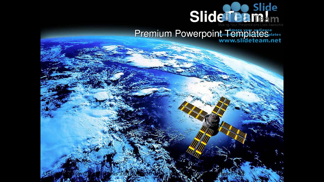 Earth With Satellite Global PowerPoint Templates Themes And Backgrounds ...