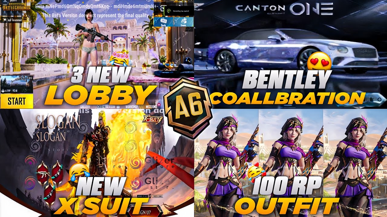 A6 RP OUTFIT | NEW LOBBY | BENTLEY COLLAB | NEW X-SUIT | PUBG MOBILE ...